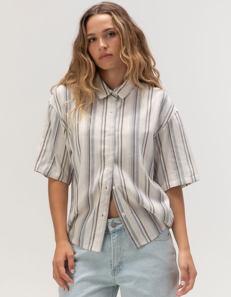 RUSTY Lexis Womens Button Up Shirt - Cream Combo | Tillys