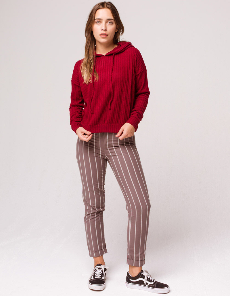 Sky And Sparrow Ribbed Womens Hoodie Wine S Tillys