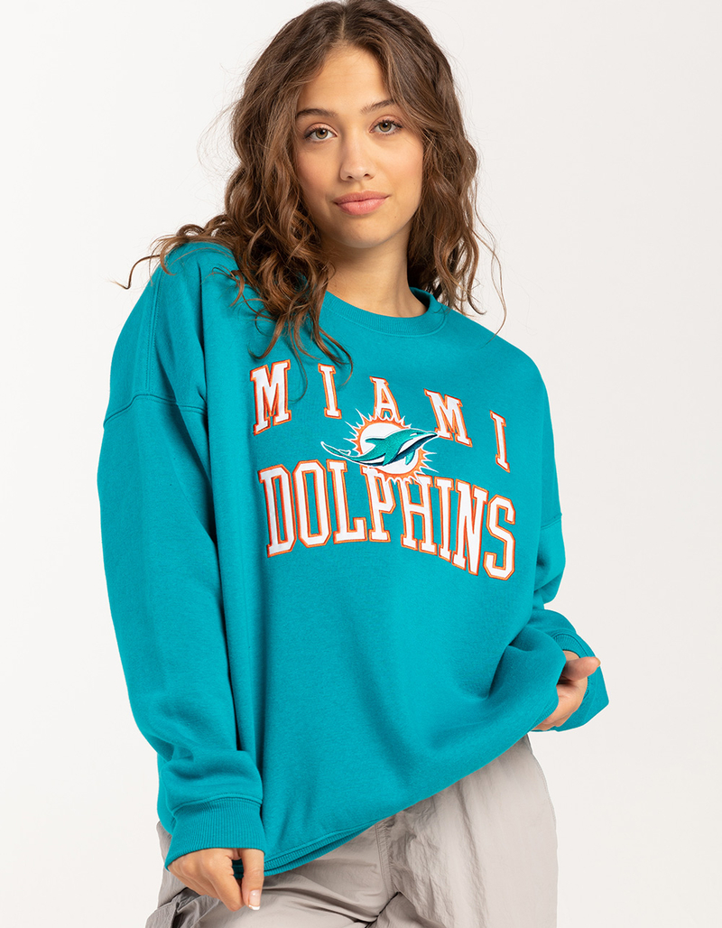 NFL Miami Dolphins Embroidered Womens Crewneck Sweatshirt - AQUA | Tillys