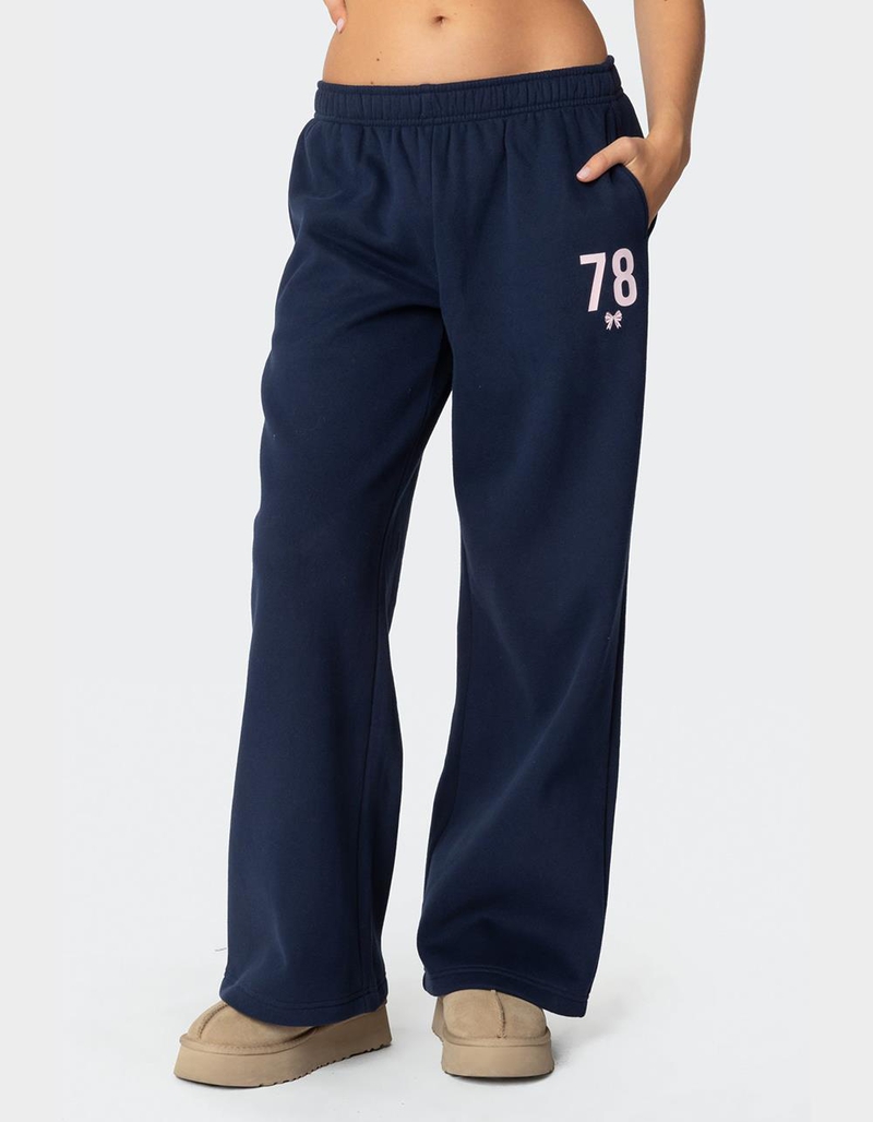 EDIKTED 78 Bow Sweatpants - NAVY - M | Tillys