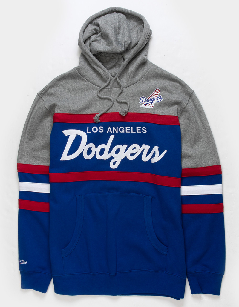 MITCHELL & NESS Los Angeles Dodgers Mens Fleece Hoodie - BLUE/GRAY - M ...