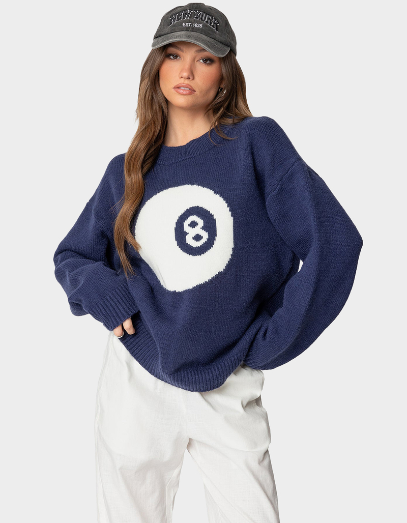 EDIKTED Magic 8 Oversized Chunky Knit Sweater - NAVY | Tillys