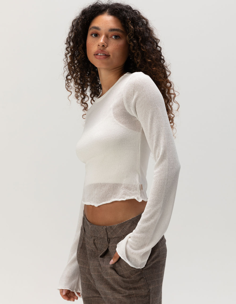 BRIXTON Sheer Knit Womens Long Sleeve Top - WHITE | Tillys