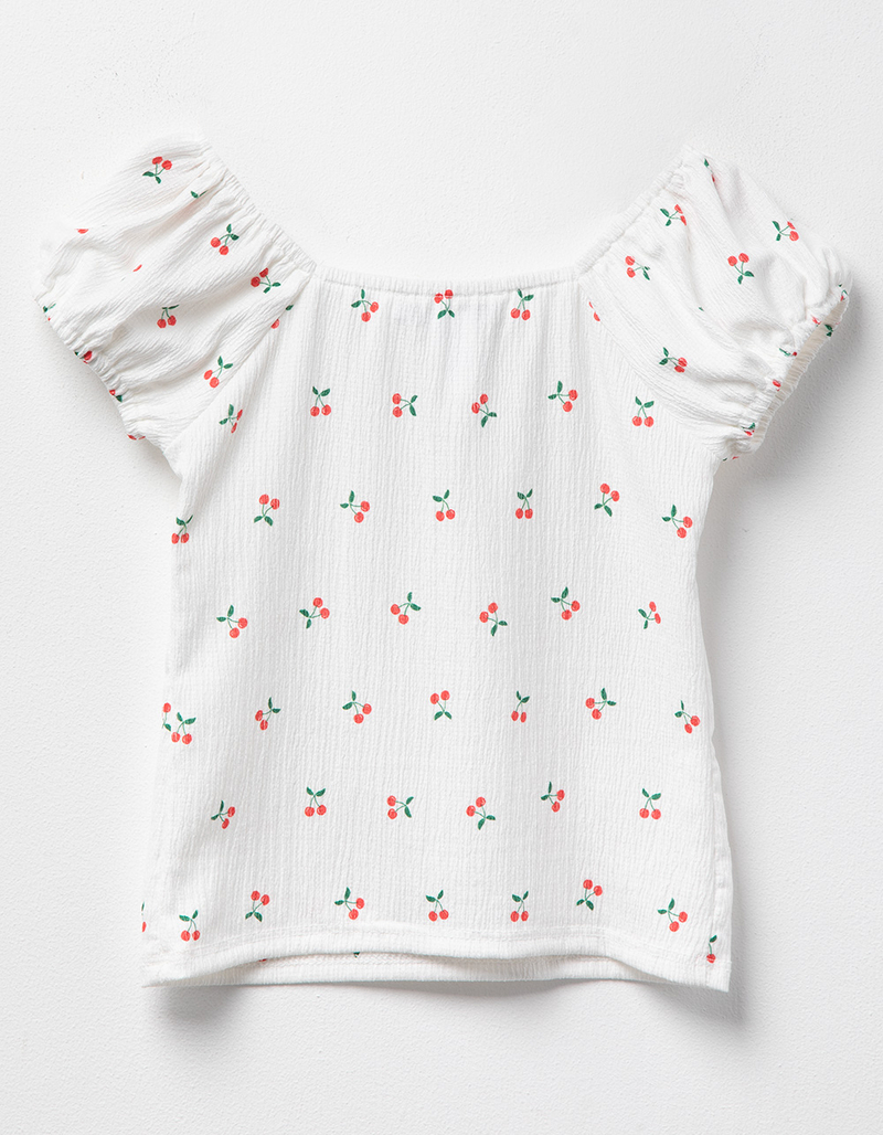 RSQ Girls Print Emma Bow Top - Cream Combo | Tillys