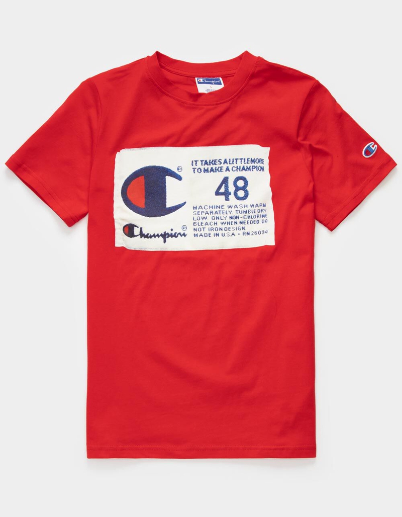 CHAMPION Photoreal Jock Tag Boys Scarlett T-Shirt - SCARLETT - XL | Tillys