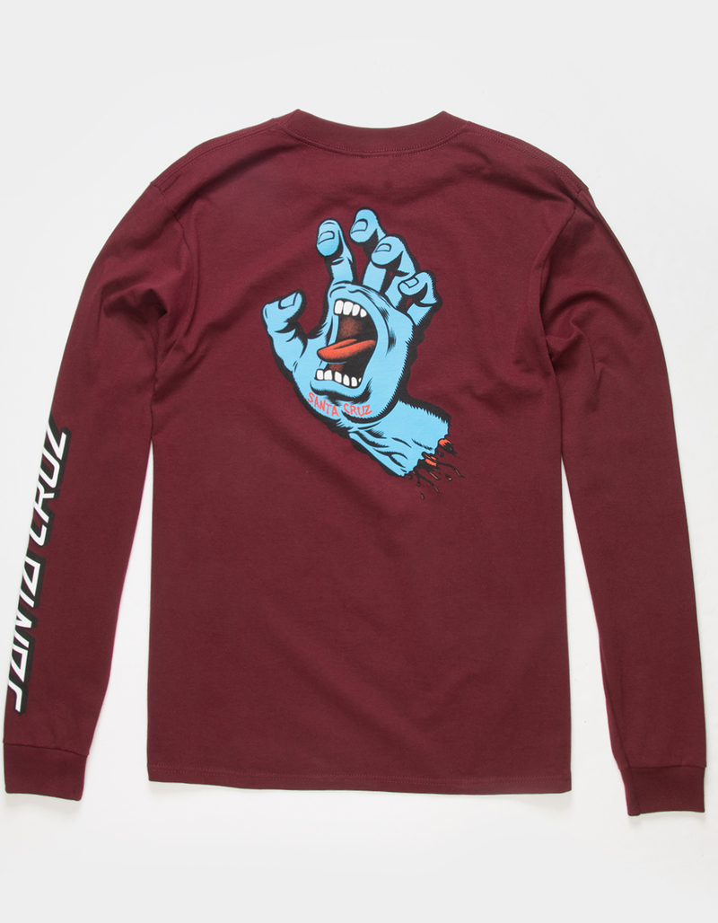 SANTA CRUZ Screaming Hand Mens Tee - BURGUNDY | Tillys