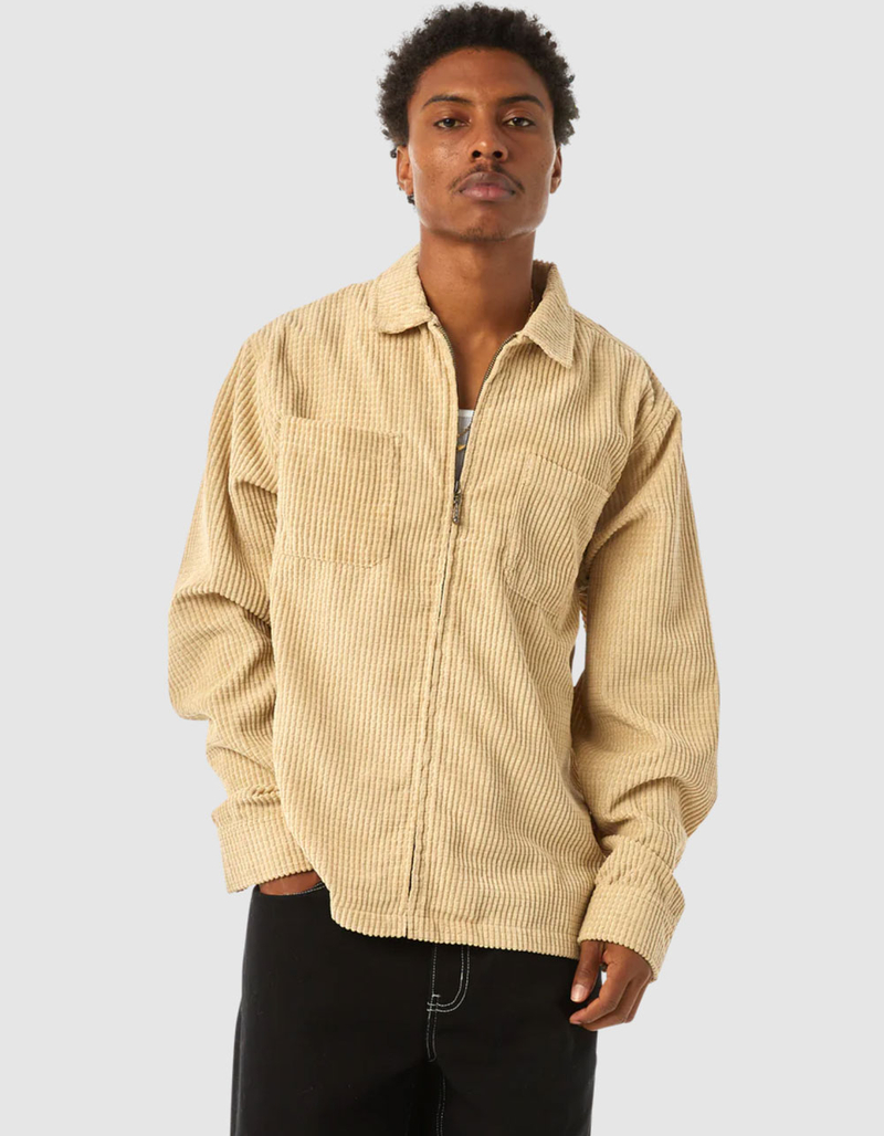 HUF Cornelius Mens Corduroy Zip Shirt - OATMEAL | Tillys
