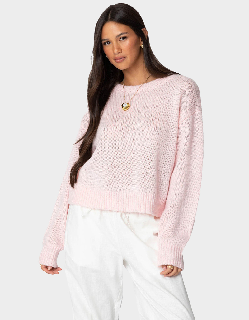 EDIKTED Kyrah Oversized Knit Sweater - LIGHT PINK - XL | Tillys