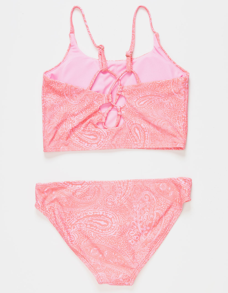 Raisins Karma Surfing Long Bralette Girls Bikini Set Pink Tillys