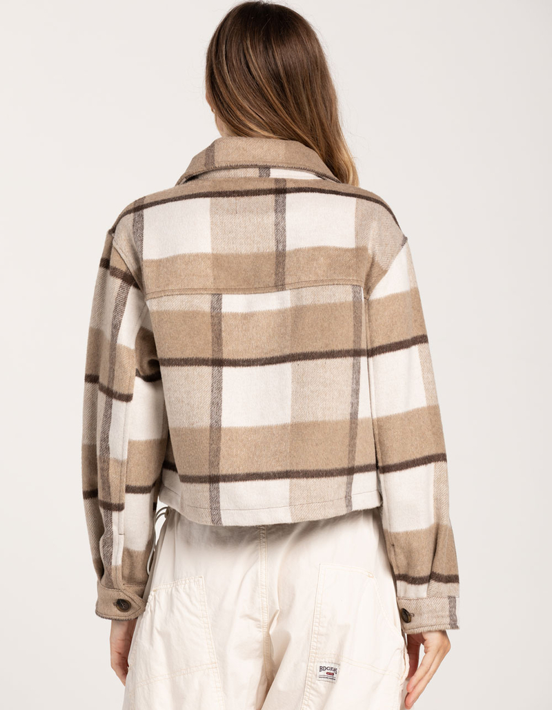 LOVE TREE Womens Crop Shacket - CAMEL - M | Tillys