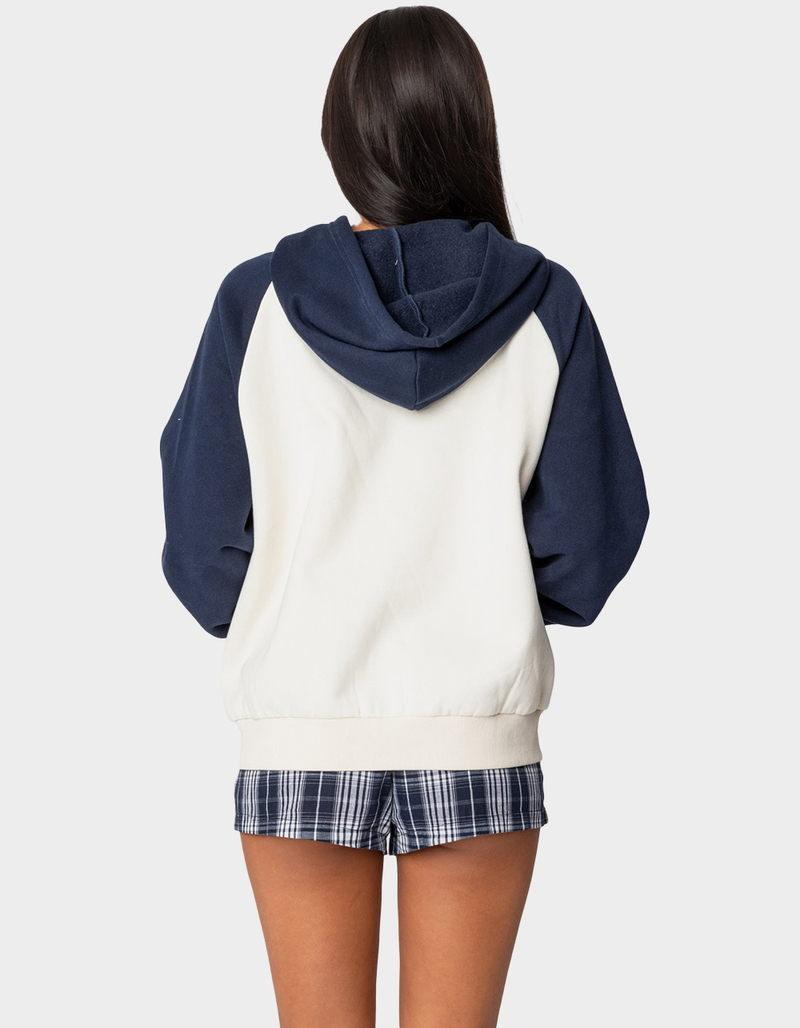 EDIKTED Raglan Bow Oversized Hoodie - BLUE | Tillys
