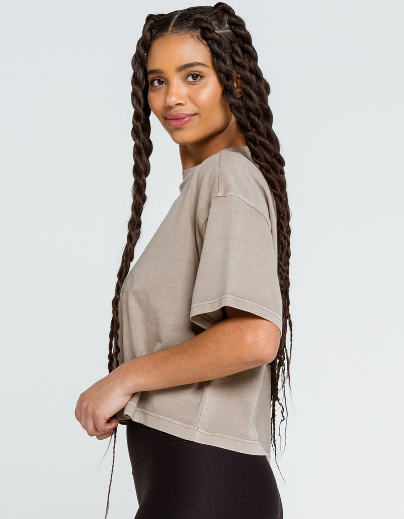REEBOK Classics Natural Dye Womens Light Brown Crop Tee - LIGHT BROWN ...
