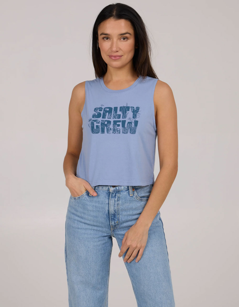 SALTY CREW Sea Life Womens Crop Tank Top - BLUE - S | Tillys