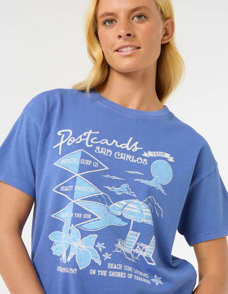 RIP CURL Postcards Womens Relaxed Tee - OCEAN - XS | Tillys