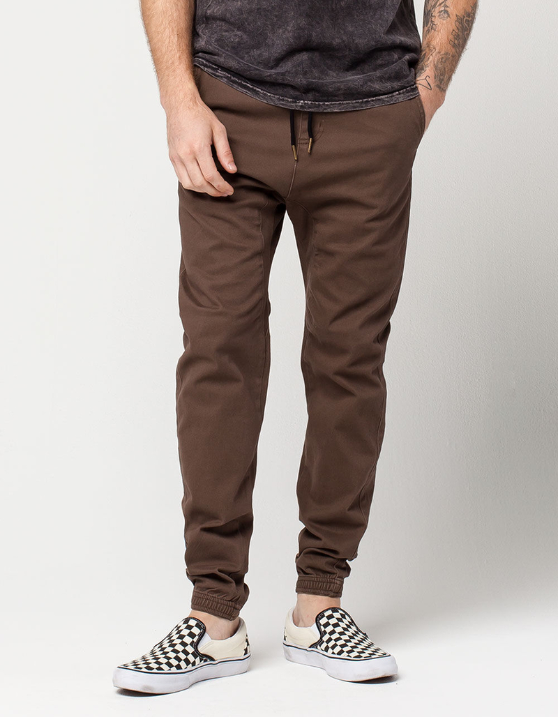 CHARLES AND A HALF Mens Twill Jogger Pants - LTBRN - XL | Tillys