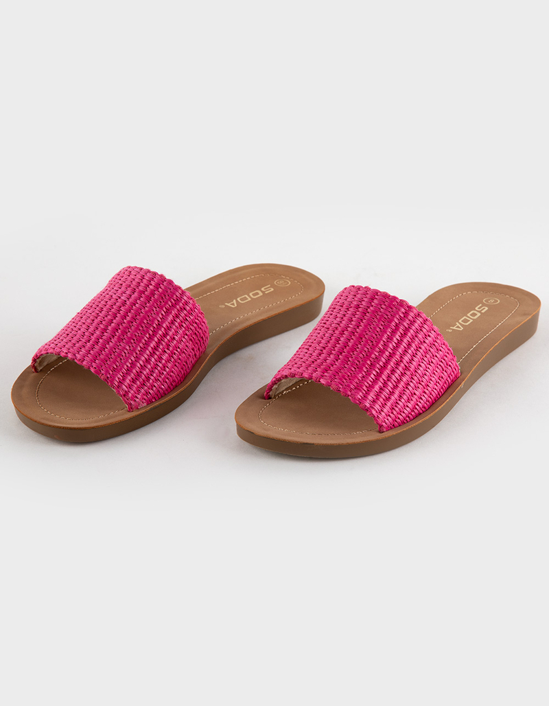 SODA Comfort Womens Slide Sandals - HOT PINK | Tillys