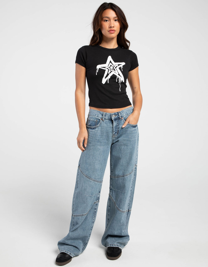 RSQ Womens Drip Star Baby Tee - BLACK | Tillys