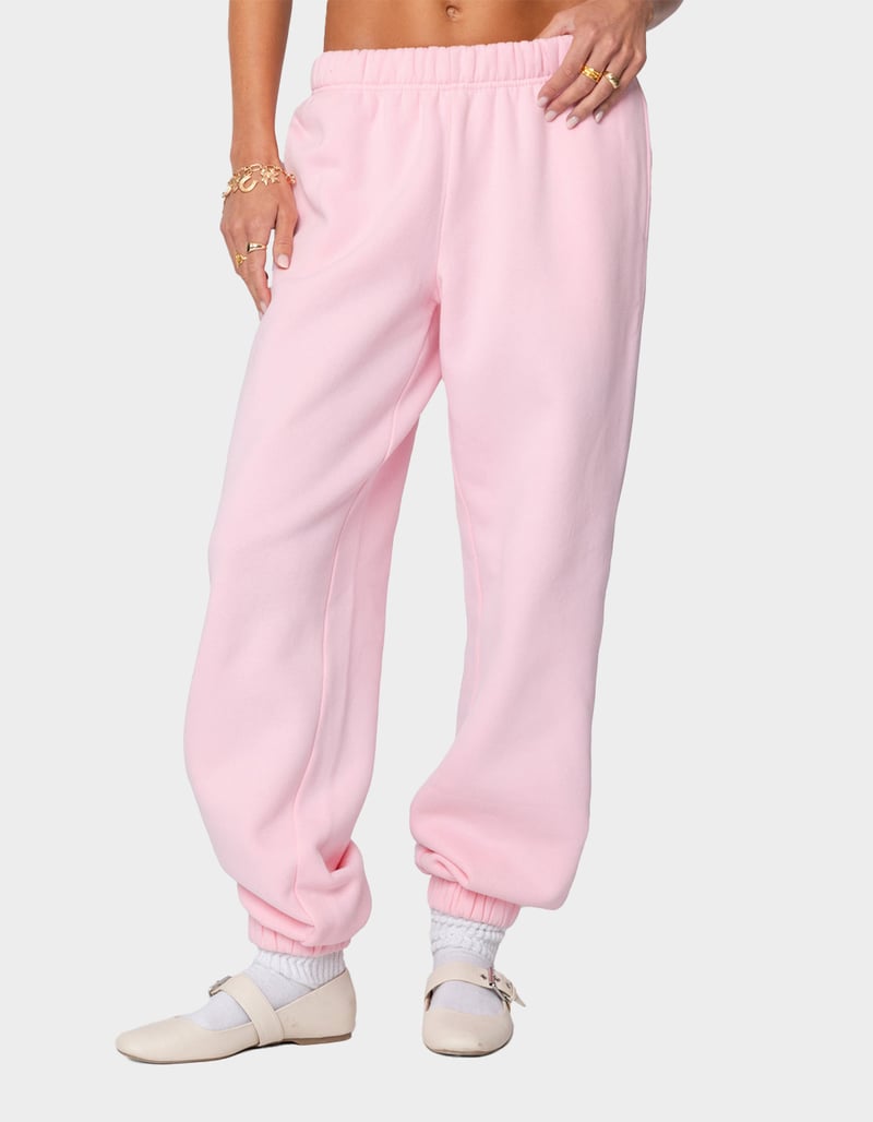 EDIKTED Clark Oversized Sweatpants - LIGHT PINK | Tillys