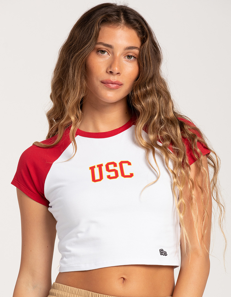 HYPE AND VICE USC Womens Raglan Tee - WHT/RED - L | Tillys
