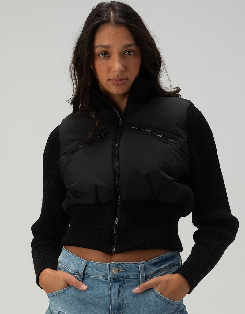RSQ Womens Rib Knit Zip-Up Jacket - BLACK | Tillys