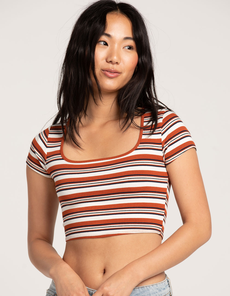 FULL TILT Square Neck Womens Crop Tee - RUST | Tillys