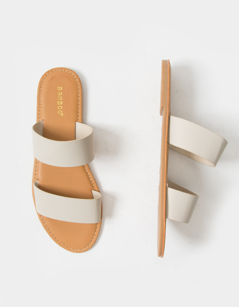 BAMBOO Double Strap Taupe Womens Sandals - TAUPE | Tillys