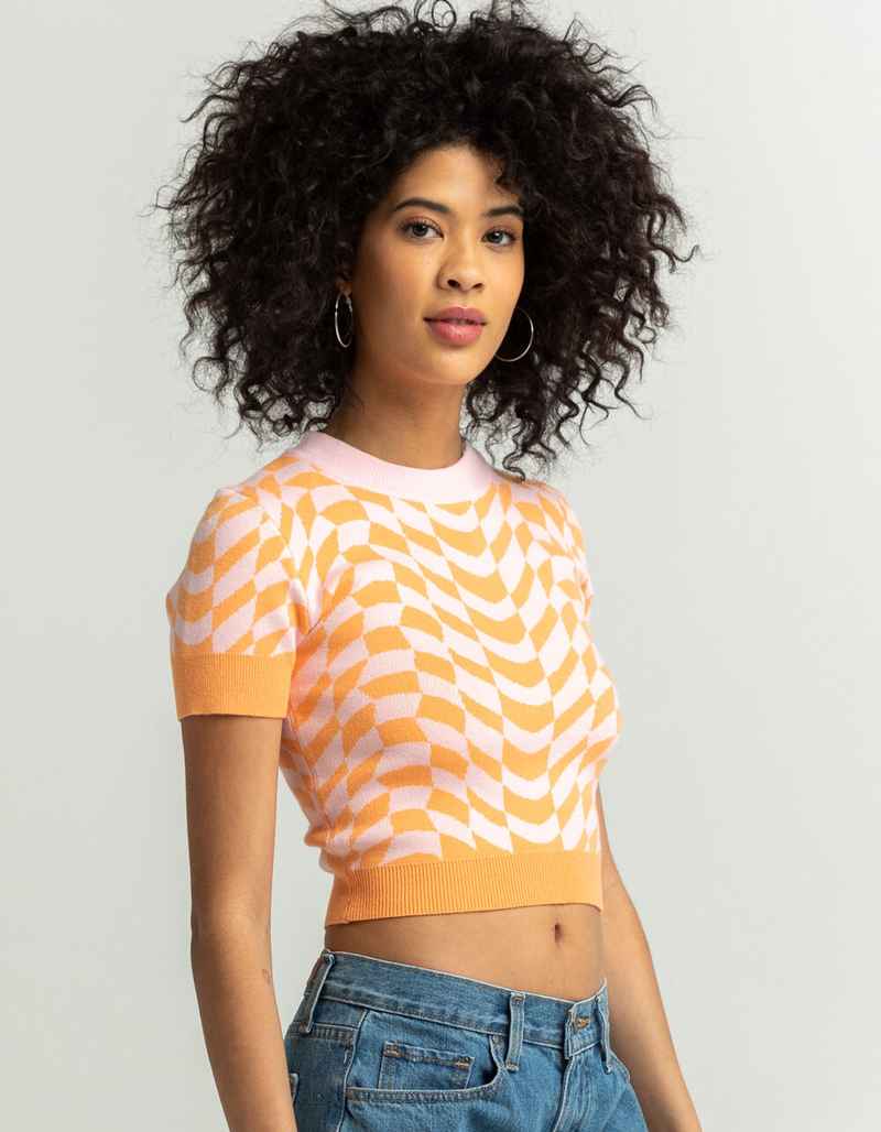 RSQ Checker Womens Crop Sweater - MULTI | Tillys