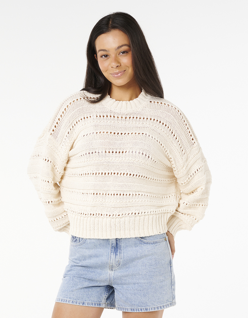 RIP CURL Neon Isles Cotton Stripe Knit Womens Sweater - BONE - XL | Tillys