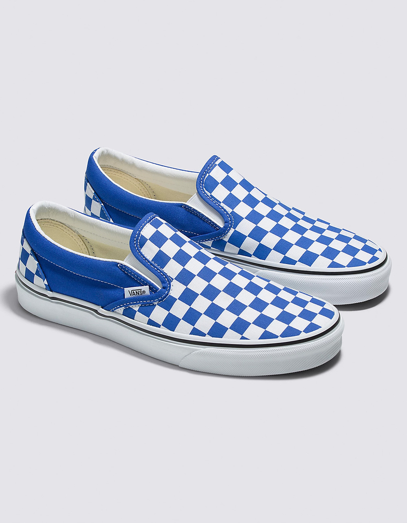 VANS Checkerboard Classic Mens Slip-On Shoes - BLUE/WHT - M10.5/W12 | Tillys