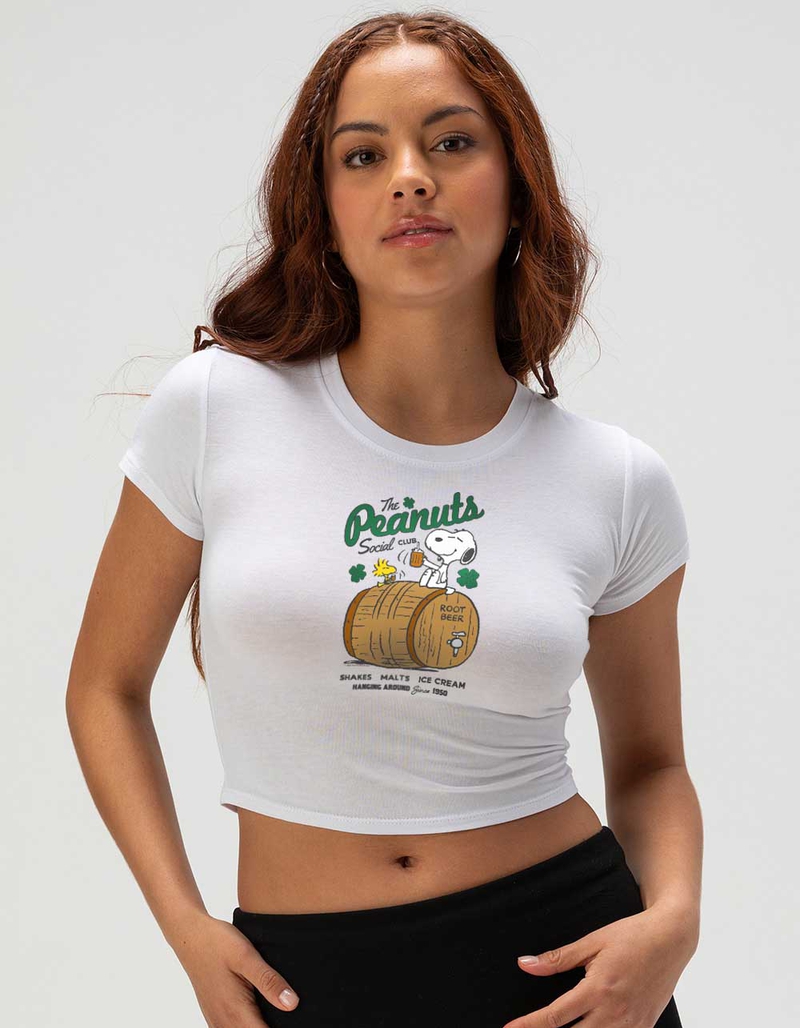 PEANUTS Social Club Clovers Womens Baby Tee - WHITE - S | Tillys