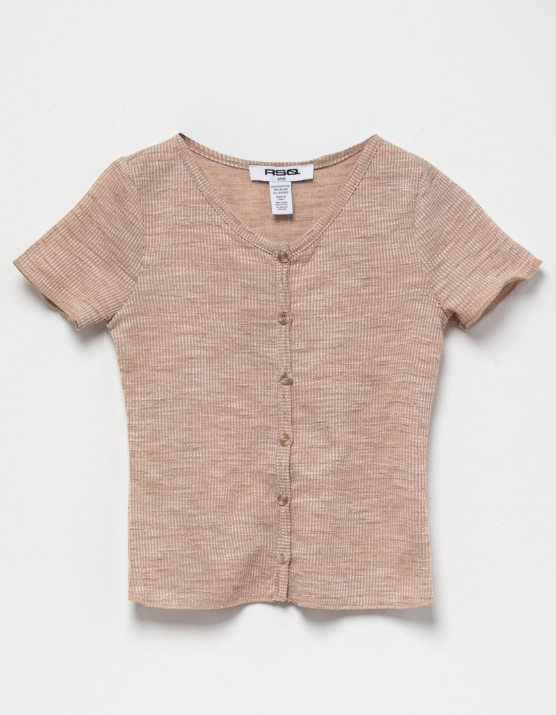 RSQ Girls Marled Button Front Cardigan - TAN - M | Tillys