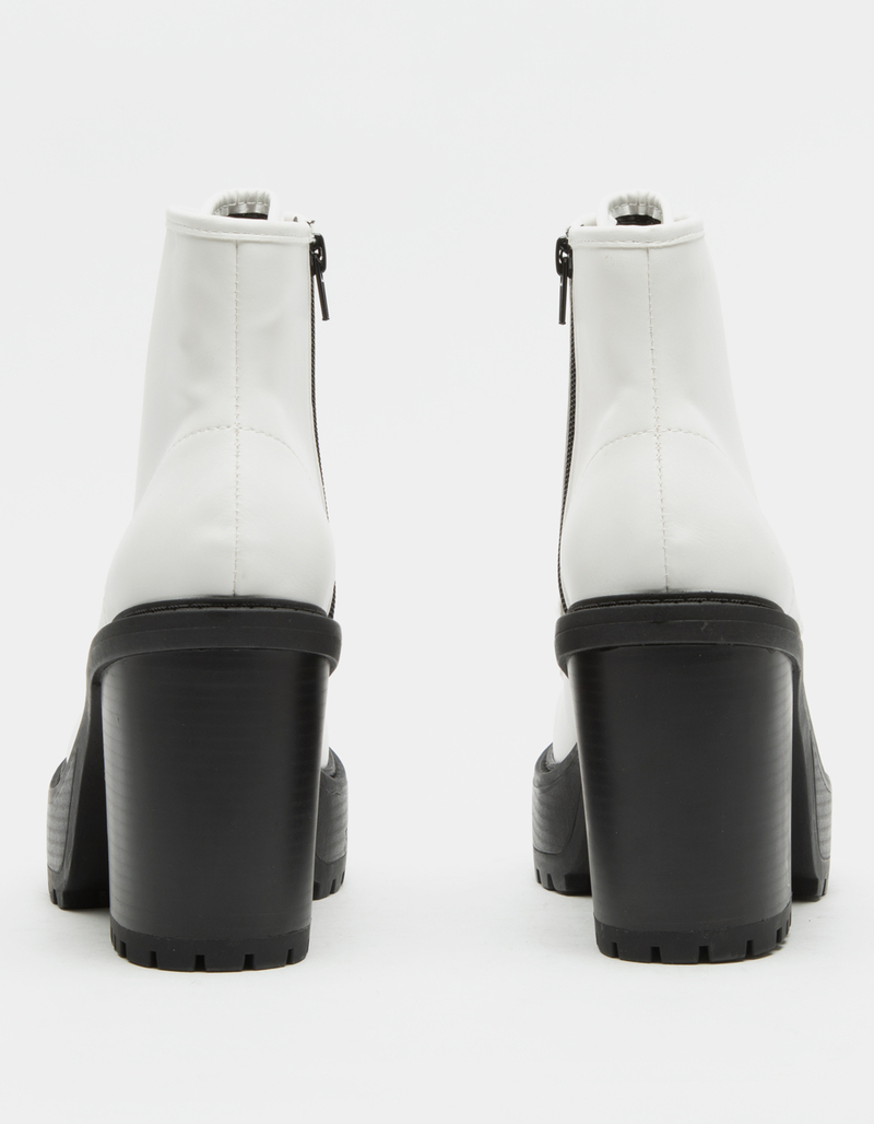 SODA Lace Up Womens Platform Booties - WHITE - 6 | Tillys