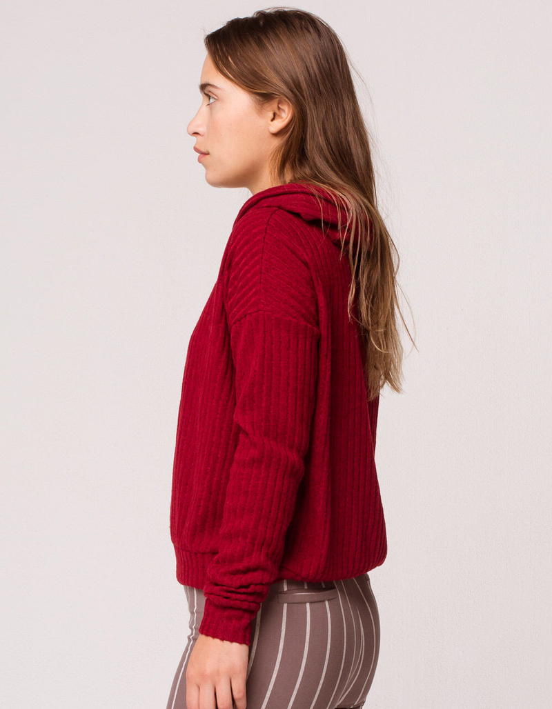 Sky And Sparrow Ribbed Womens Hoodie Wine S Tillys