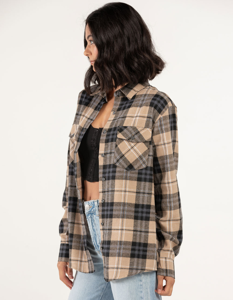 RSQ Easy Check Womens Oversized Flannel - TAN | Tillys