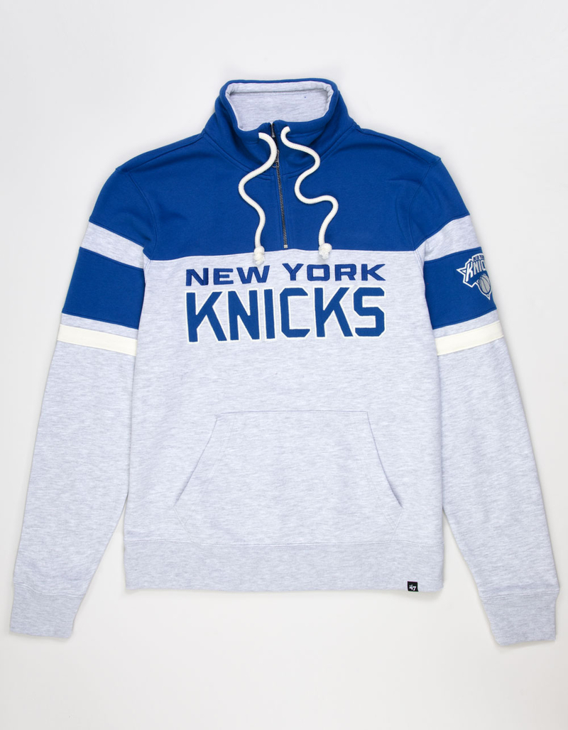 47 BRAND New York Knicks Mens Quarter Zip Sweatshirt - BLUE | Tillys