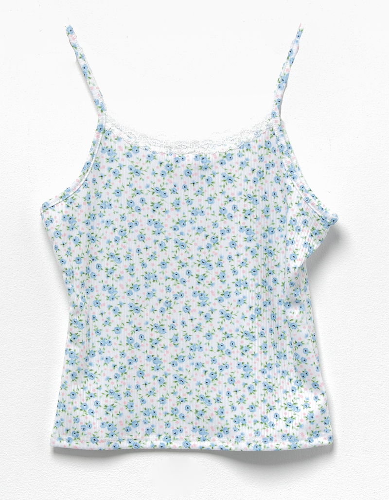 RSQ Girls Ditsy Pointelle Tank Top - BLUE COMBO | Tillys