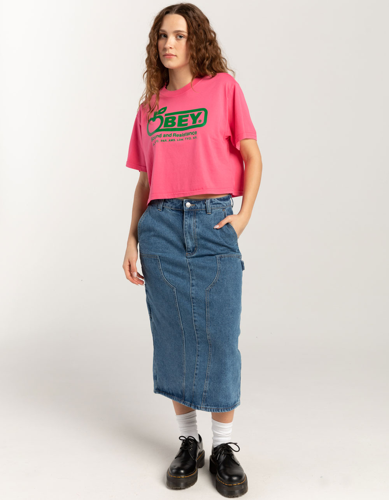 OBEY Sound And Resistance Womens Crop Tee - HOT PINK | Tillys