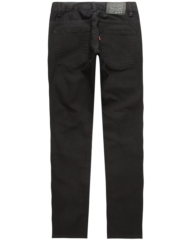 LEVI'S 511 Overdyed Black Stretch Boys Slim Jeans - BLDEN - 18 | Tillys