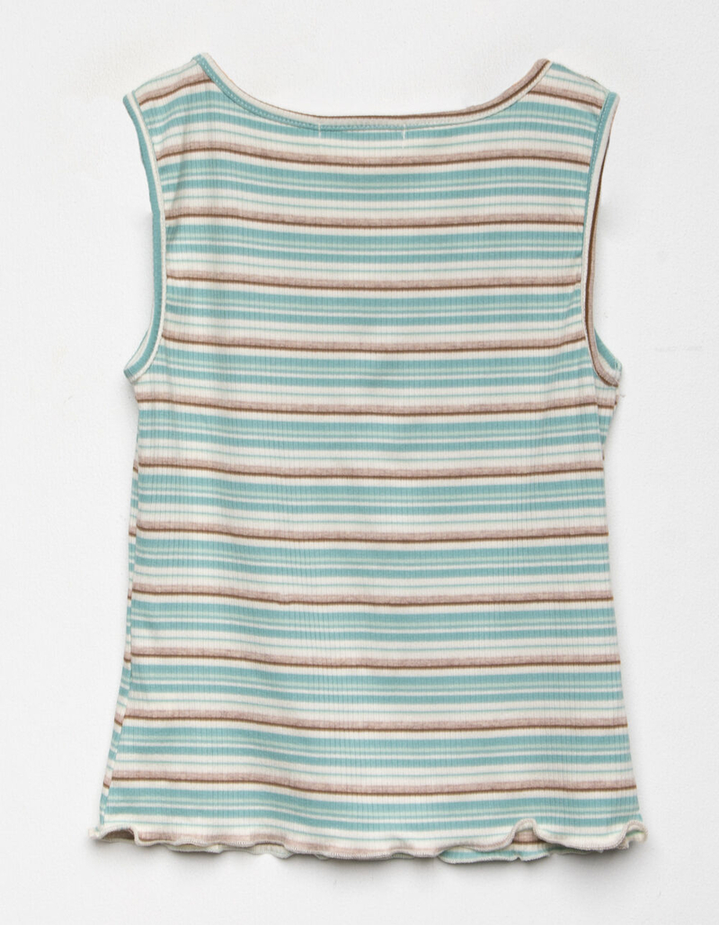 WHITE FAWN Stripe Cinch Girls Mint Tank - MINT - M | Tillys