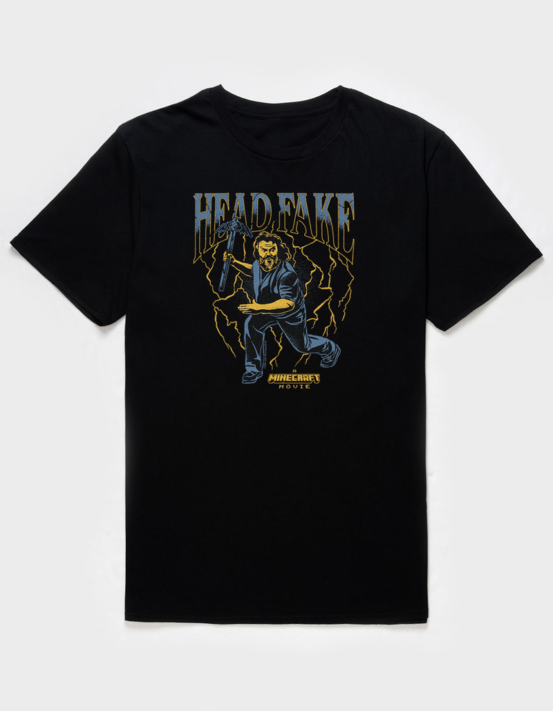 A MINECRAFT MOVIE Head Fake Steve Unisex Tee - BLACK - L | Tillys