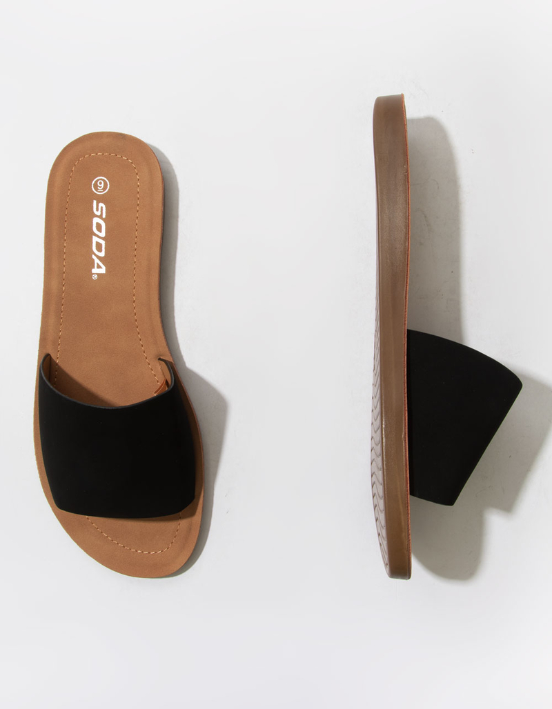 SODA Comfort Womens Slide Sandals - BLACK | Tillys