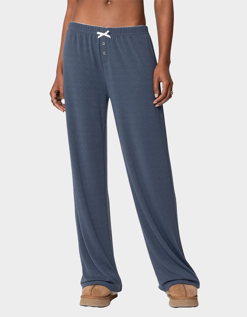 EDIKTED Kleo Pointelle Pants - NAVY - S | Tillys