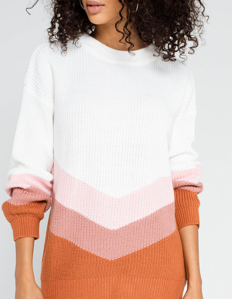 ROXY Open Door Womens Sweater - WHITE/PINK - M | Tillys