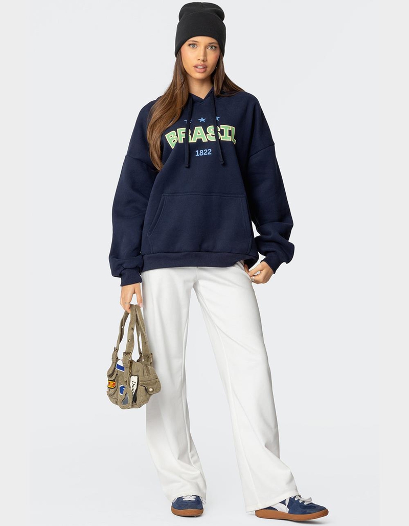 EDIKTED Brasil Oversized Hoodie - NAVY | Tillys