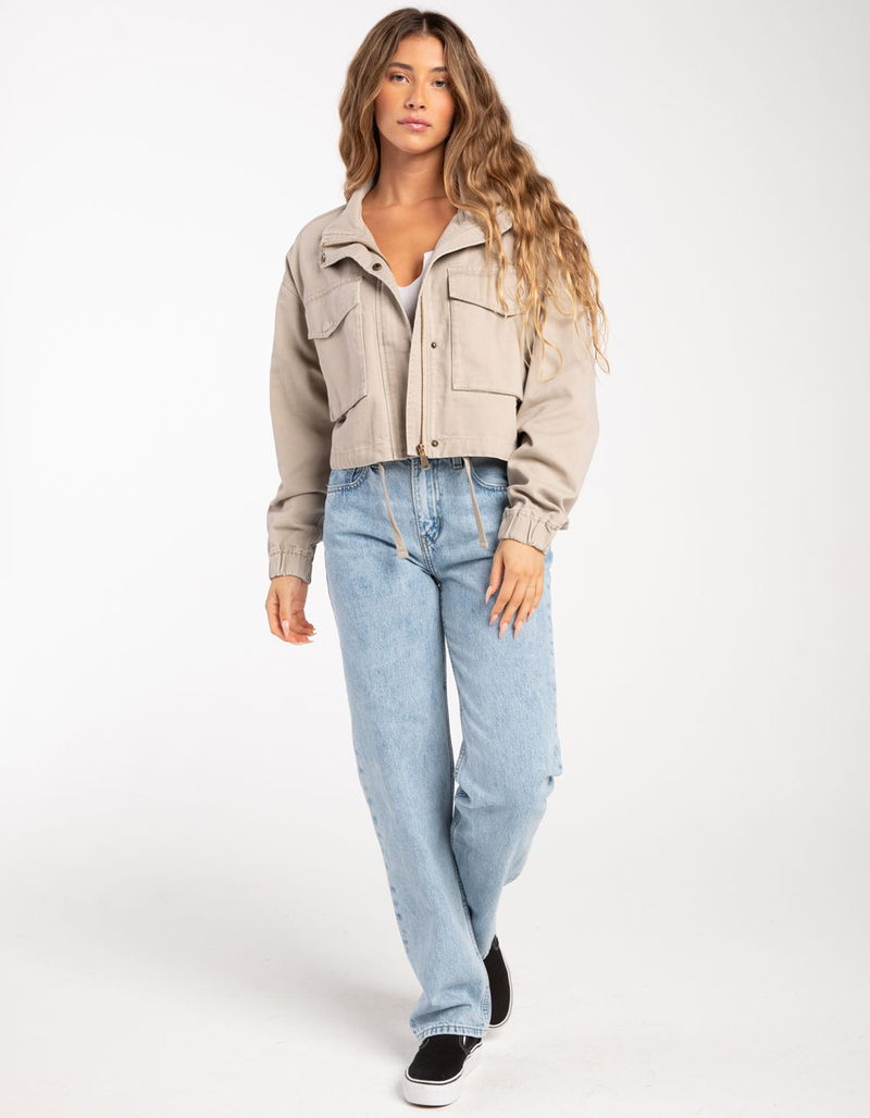 FULL TILT Denim Cargo Womens Jacket - TAN | Tillys