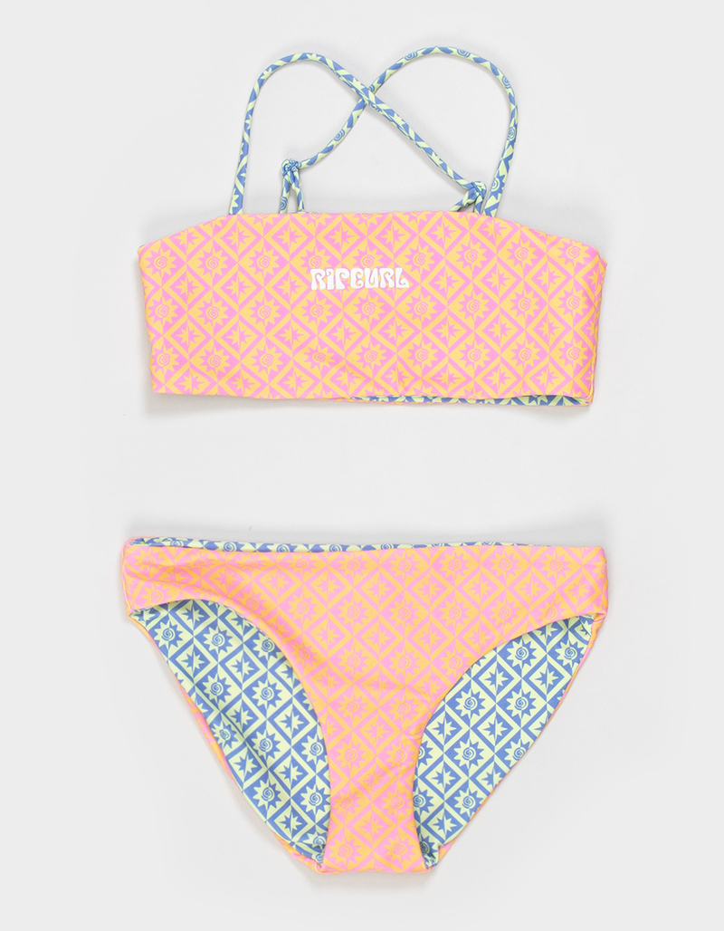 RIP CURL Island Bliss Girls Reversible Bralette Bikini Set - MULTI - 10 ...
