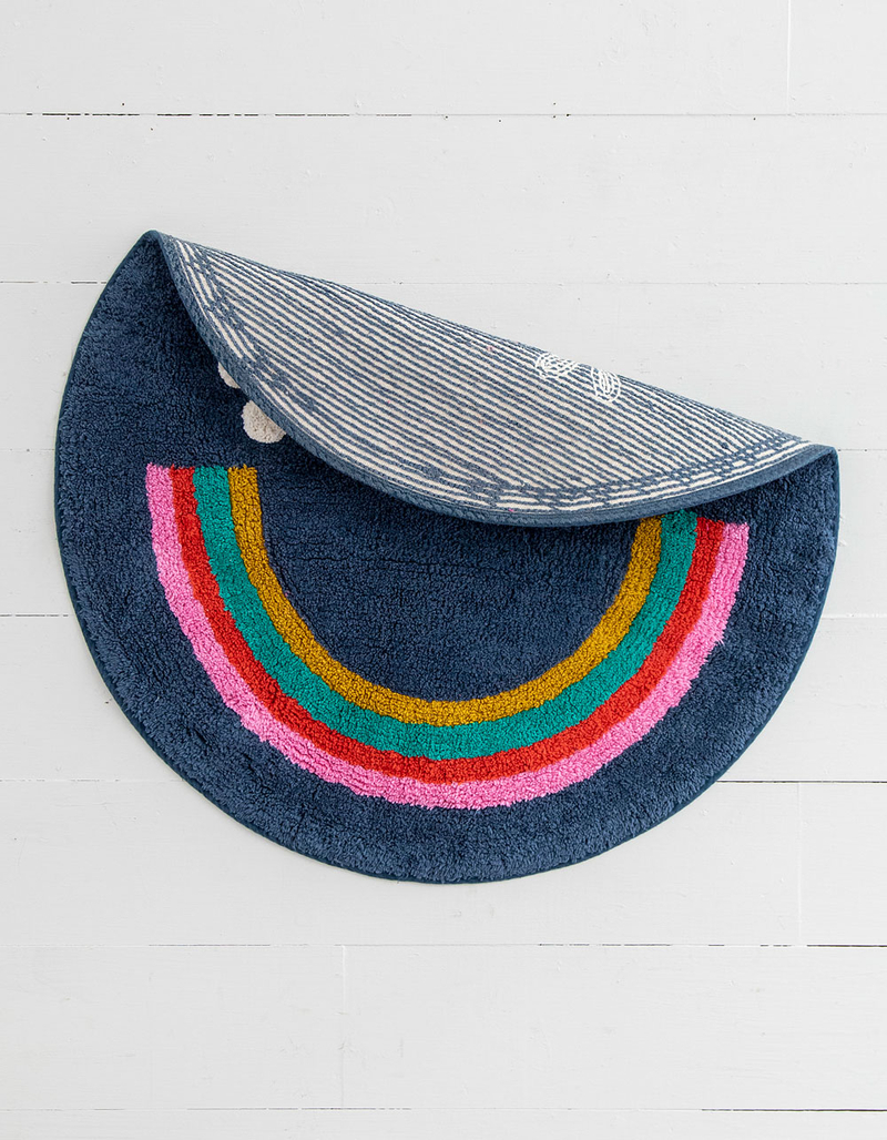NATURAL LIFE Smile Rounded Bath Mat - BLUE - ONE SIZE | Tillys