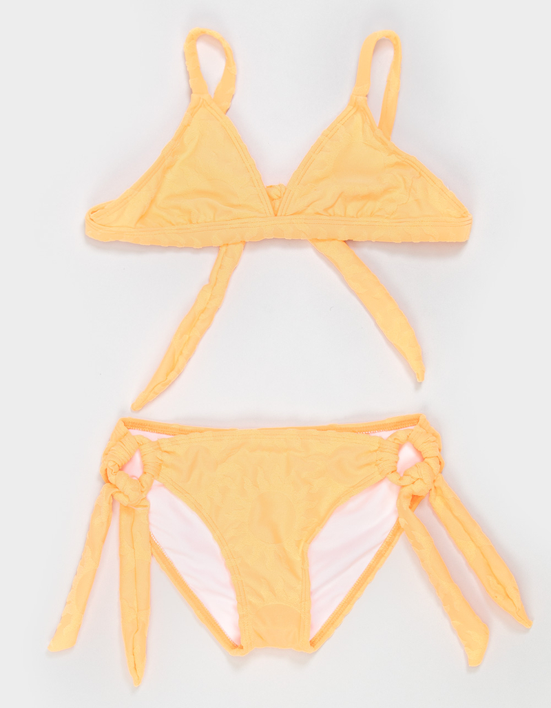 BEACH LINGO Texture Girls Triangle Top Bikini Set - ORANGE | Tillys