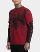 AFFLICTION Crows Mens 2fer Long Sleeve Tee - BURGUNDY | Tillys
