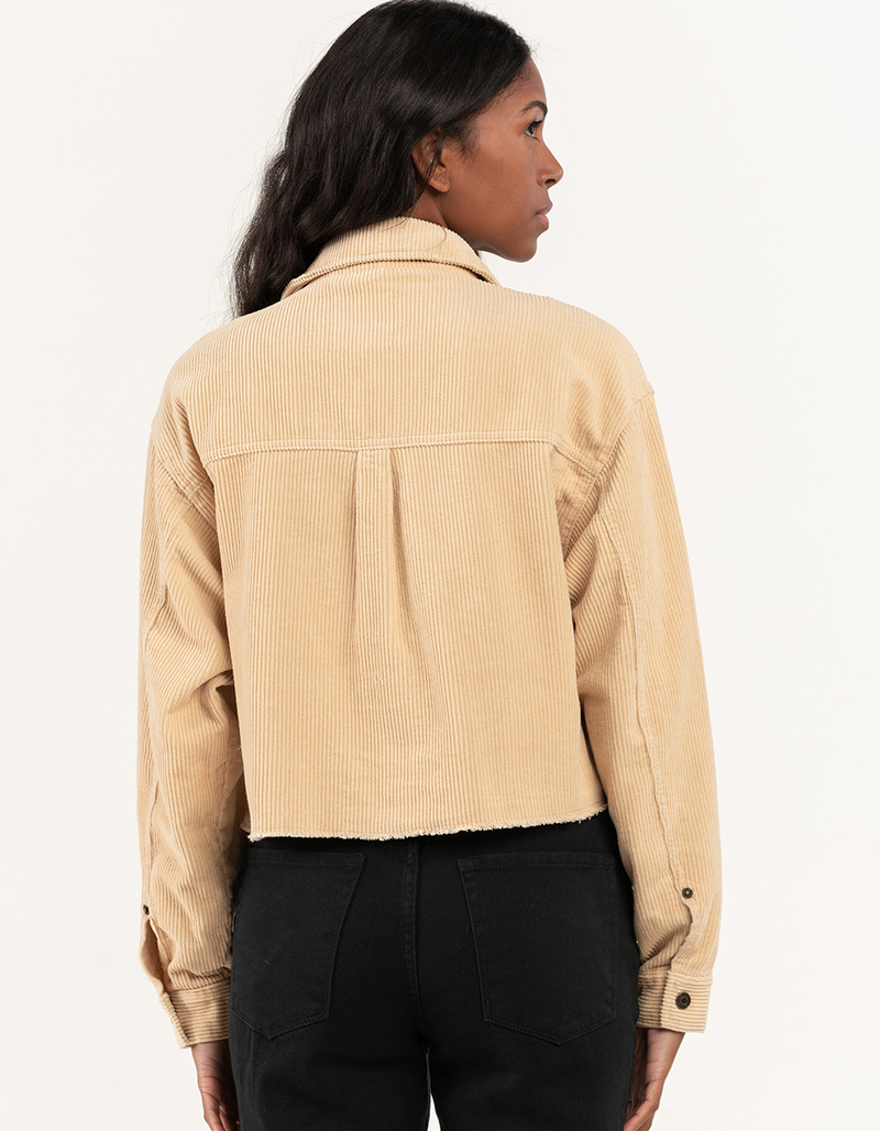 RSQ Womens Cord Raw Hem Crop Jacket - CREAM | Tillys